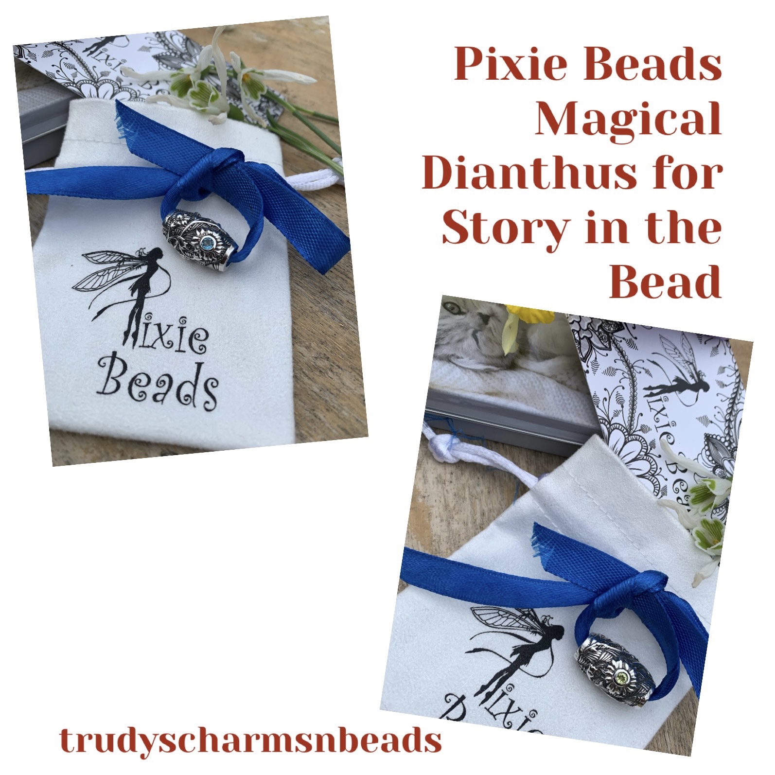 Pixie beads Magical Dianthus exclusive for Story in the Bead – Trudy's charms 'n beads